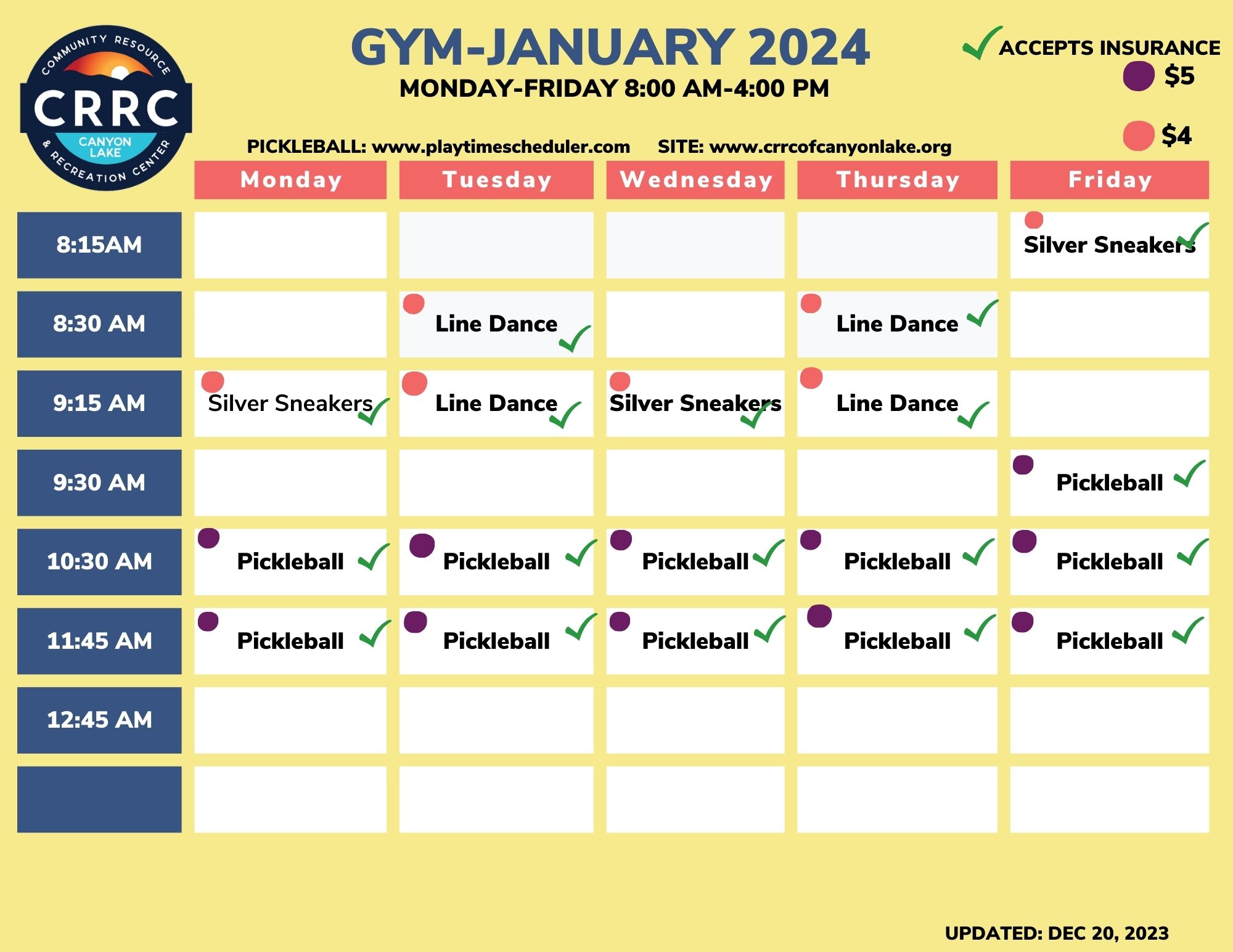 January Gym 2024 – CRRC of Canyon Lake, Texas